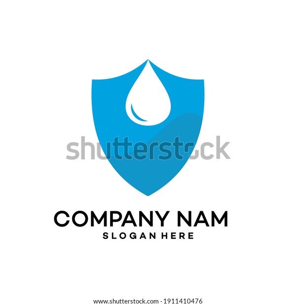 Water Shield Logo Template Design Element Stock Vector (Royalty Free ...