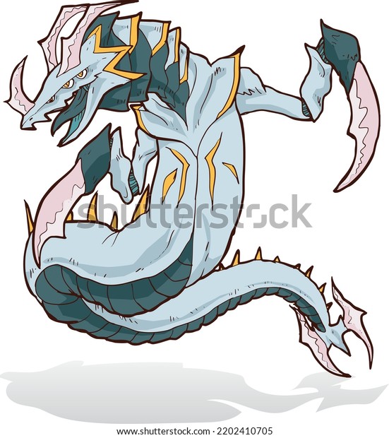 Water Snake Dragon Monster Beast Color Stock Vector (Royalty Free ...