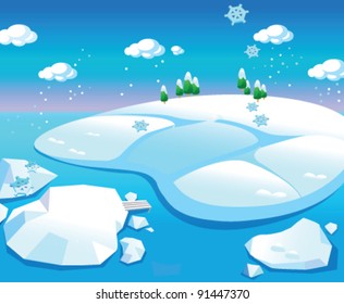 Water Snow Landscape Stock Vector (Royalty Free) 91447370 | Shutterstock