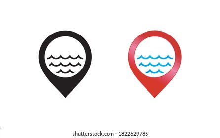 Water Sources Location Pin Map Icon Stock Vector (Royalty Free ...