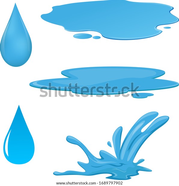 Water Spill Vector Illustration Isolated: เวกเตอร์สต็อก (ปลอดค่า ...