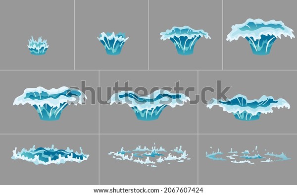 Water Splash Animation Dripping Water Special Stock Vector (Royalty ...
