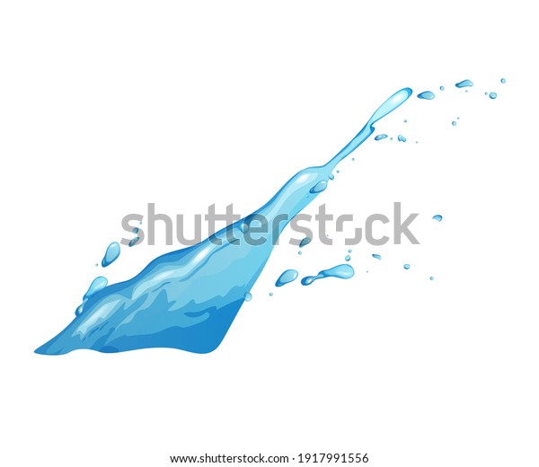 Vektor Stok Water Splash Cartoon Vector Illustration (Tanpa Royalti ...