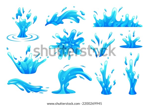 Water Splash Collection Cartoon Style Stock Vector (Royalty Free ...