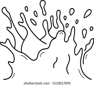 Water Splash Effects Vector Outline Icon 스톡 벡터(로열티 프리) 1510017095 ...