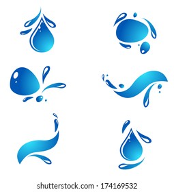 Water Splash Flat Design Collection Over: เวกเตอร์สต็อก (ปลอดค่า ...