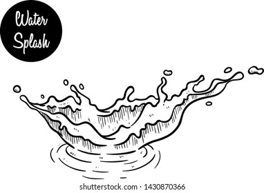 Sketch Hand Drawn Water Splash On Stock Vector (Royalty Free) 1430870339