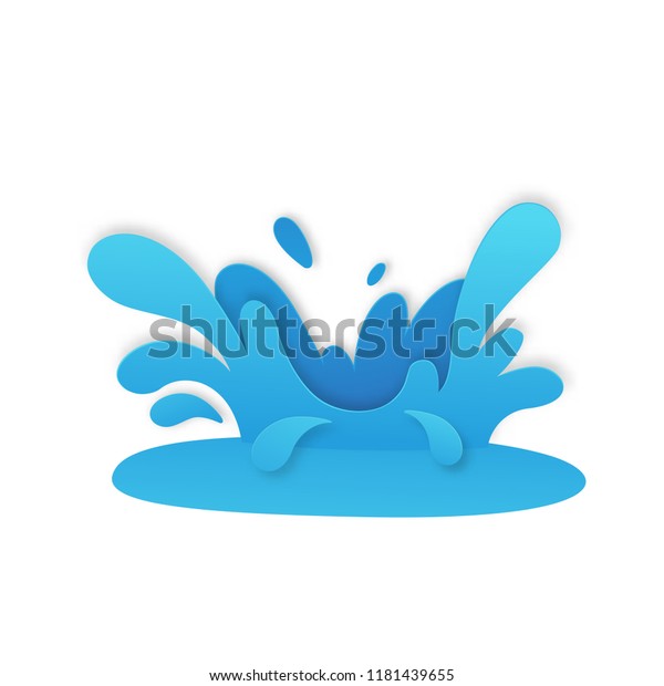 Water Splash Paper Cut Style Illustration Stock Vector (Royalty Free ...