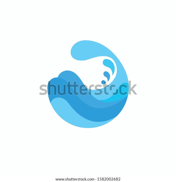 Water Splash Wave Logo Design Template Stock Vector (Royalty Free ...
