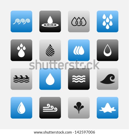 Water Symbol Set Stock Vector (Royalty Free) 142597006 - Shutterstock