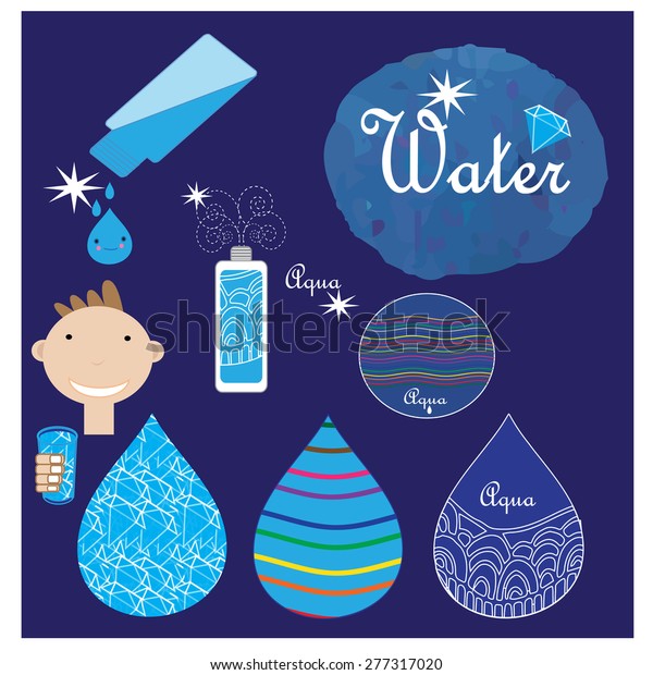 Water Symbols Set Stock Vector (Royalty Free) 277317020