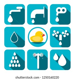 Water Symbols Set Vector Aqua Icons: Stock-Vektorgrafik (Lizenzfrei ...