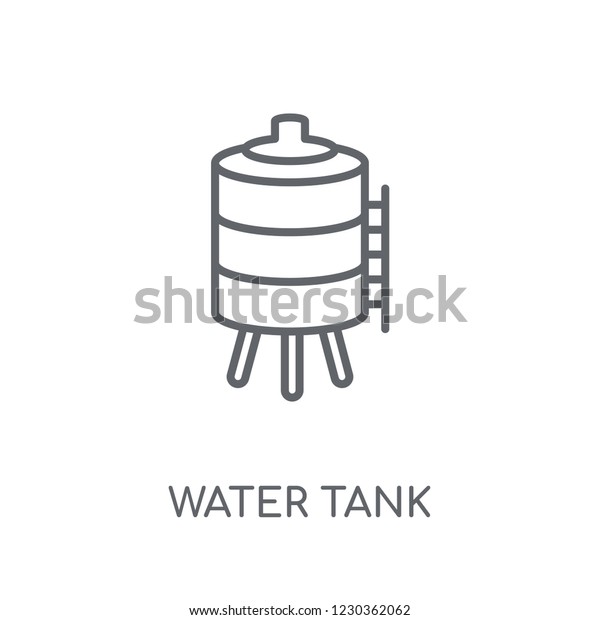 Water Tank Linear Icon Modern Outline Stock Vector (Royalty Free ...