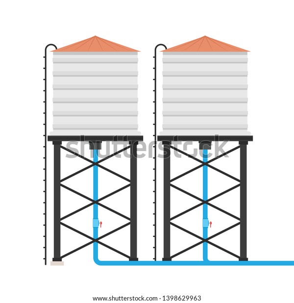 Water Tank Vector Water Tank On Stock Vector (Royalty Free) 1398629963 ...