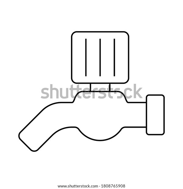 Water Tap Line Art Vector Flat Stock Vector (Royalty Free) 1808765908 ...