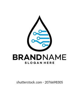 Water Tech Icon Logo Design Template Stock Vector (Royalty Free ...