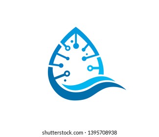 Water Tech Logo Template Icon Symbol Stock Vector (Royalty Free ...