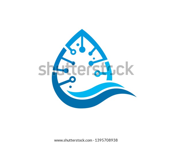 Water Tech Logo Template Icon Symbol Stock Vector (Royalty Free ...