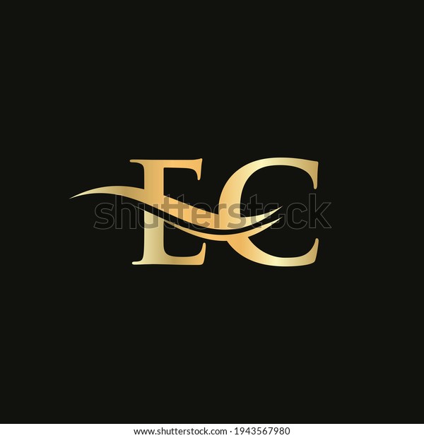 Water Wave Ec Logo Vector Swoosh Stock Vector (Royalty Free) 1943567980