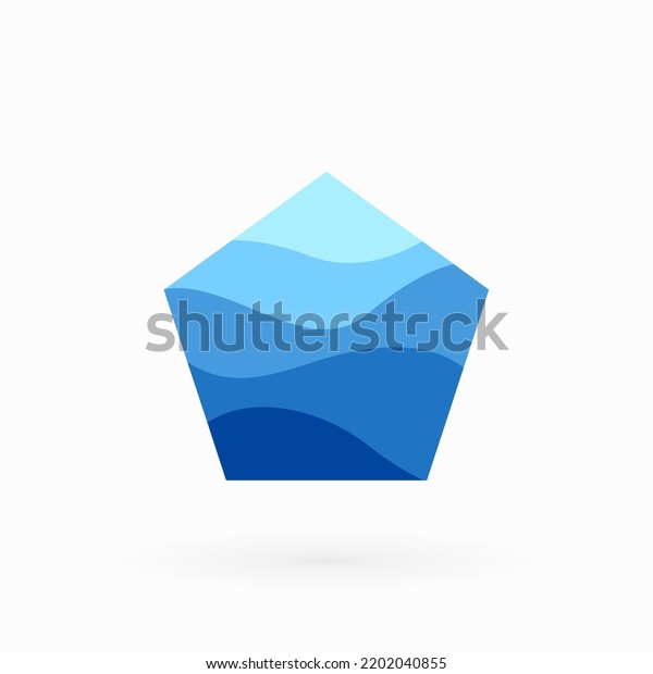 Water Waves Logo Pentagon Sign Water Stock Vector (Royalty Free ...
