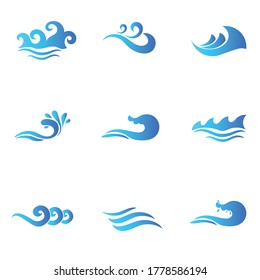 colección de logotipos oceánicos con olas: vector de stock (libre de ...