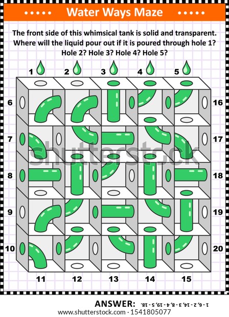 Water Ways Maze Front Side This Stock Vector (Royalty Free) 1541805077 ...