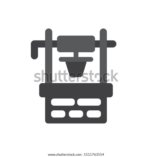 Water Well Icon Flat Simple Pictogram Stock Vector (Royalty Free ...