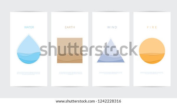 Water Wind Earth Fire Four Elements Stock Vector (Royalty Free) 1242228316