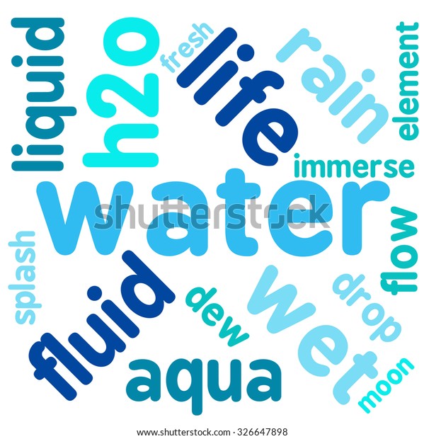 Water Word Cloud On White Background Stock Vector (Royalty Free ...
