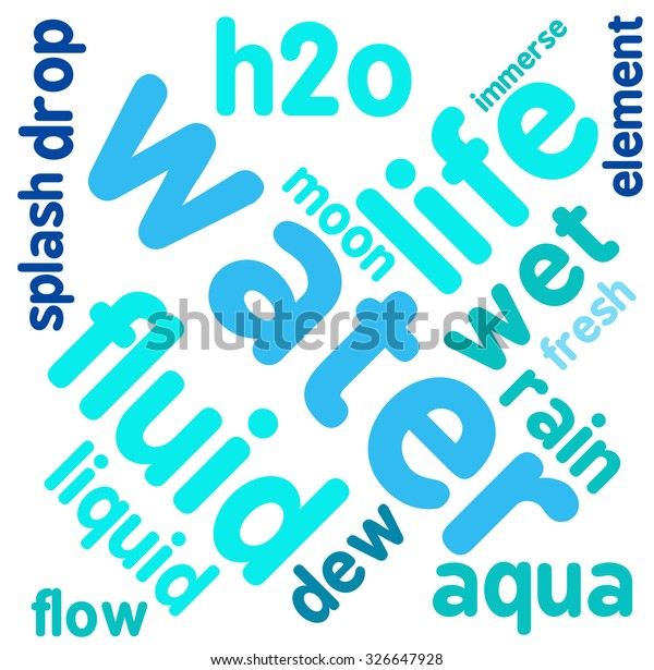 Water Word Cloud On White Background Stock Vector (Royalty Free ...