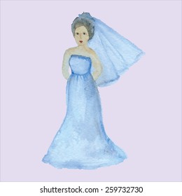Watercolor Bride Wedding Vector Stock Vector (Royalty Free) 259732730 ...