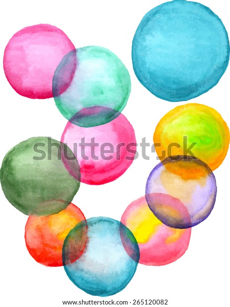 Watercolor Bubbles Handpainted Illustration Vector Watercolor Stock ...