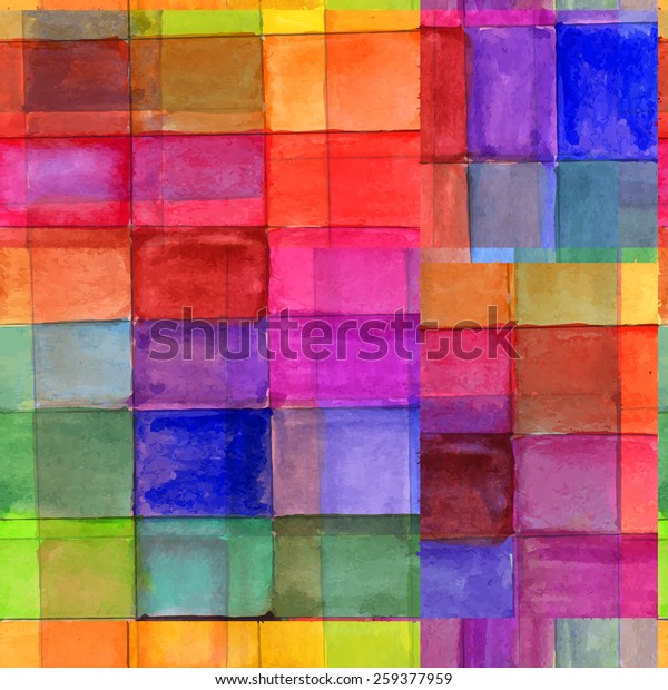 Watercolor Checkered Background Not Seamless Vector: เวกเตอร์สต็อก ...