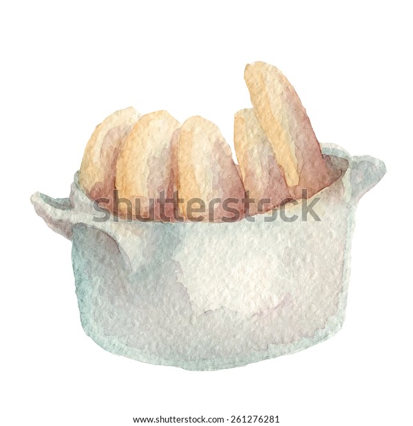 Watercolor Hand Drawn Biscotti Vector Eps10 Stock Vector (Royalty Free ...