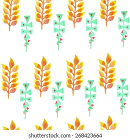 Watercolor Hand Drawn Pattern Stock Vector (Royalty Free) 268423664 ...