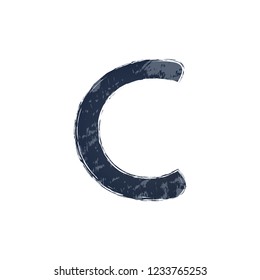 Watercolor Letter C Gray Image White Stock Vector (Royalty Free ...