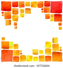 Watercolor Orange Square Stock Vector (Royalty Free) 197723654 ...