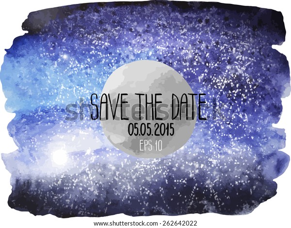 Watercolor Outer Space Design Galaxy Background Stock Vector (Royalty ...