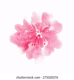 Watercolor Pink Flower Vector Flower Stock Vector (Royalty Free ...