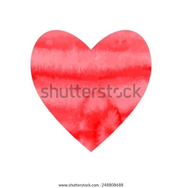 Watercolor Red Heart Vector Illustrationhand Painted Stock Vector ...