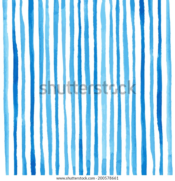 Watercolor Stripes Pattern Drawing By Hand Stock Vector (Royalty Free ...