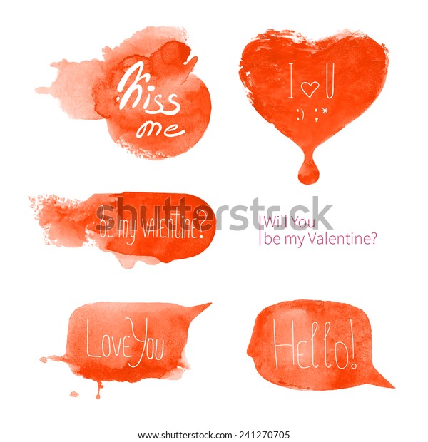 Watercolor Talking Bubbles Stock Vector (Royalty Free) 241270705 ...