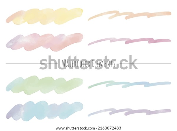 Watercolor Title Frame Material Set Stock Vector (Royalty Free ...