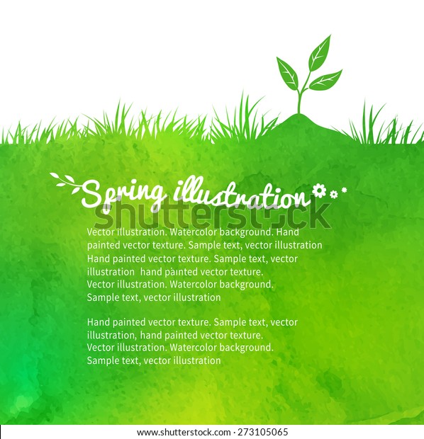 Watercolor Vector Background Growing Sprout Stock Vector (Royalty Free ...