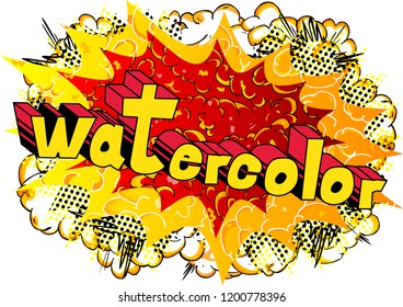 Watercolor Vector Illustrated Comic Book Style Stock Vector (Royalty ...