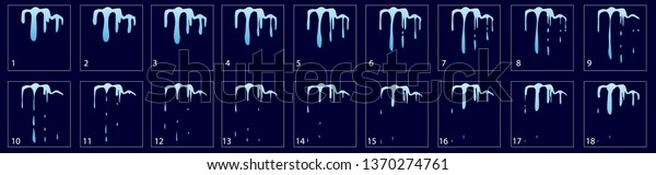 Waterfall Animation Sprite Sheet Waterfall Water 库存矢量图（免版税）1370274761 ...
