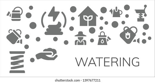 Watering Icon Set 11 Filled Watering Stock Vector (Royalty Free ...