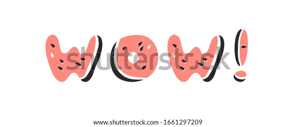 Watermelon Abc Cartoon Vector Illustration Fruits Stock Vector (Royalty ...