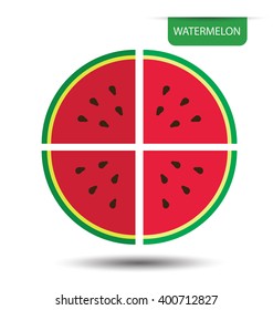 Watermelon Fraction Vector Seeds Mathematics Stock Vector (Royalty Free ...