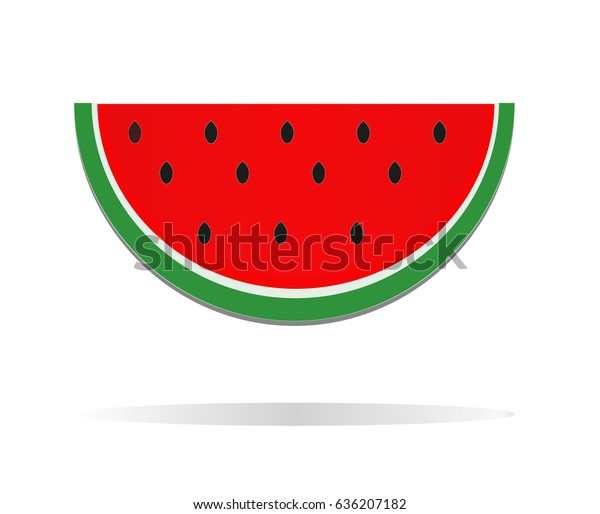 Watermelon Icon Cute Red Watermelon Slide Stock Vector (Royalty Free ...